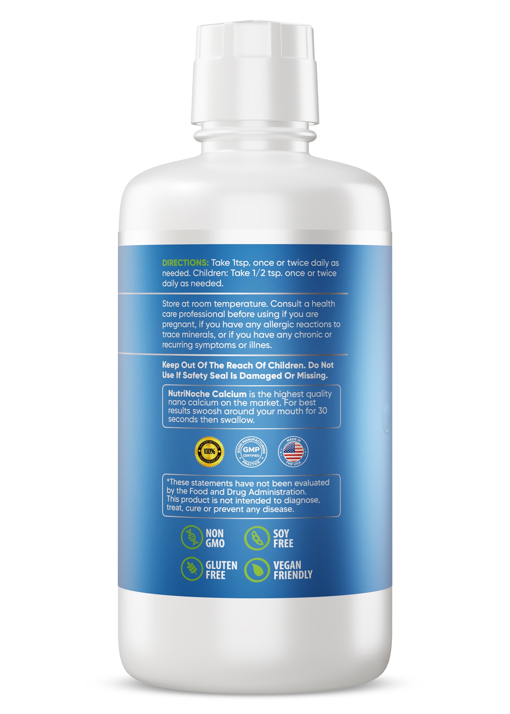 NutriNoche Liquid Calcium | 99.99% Ultra Pure Nano Calcium Supplement