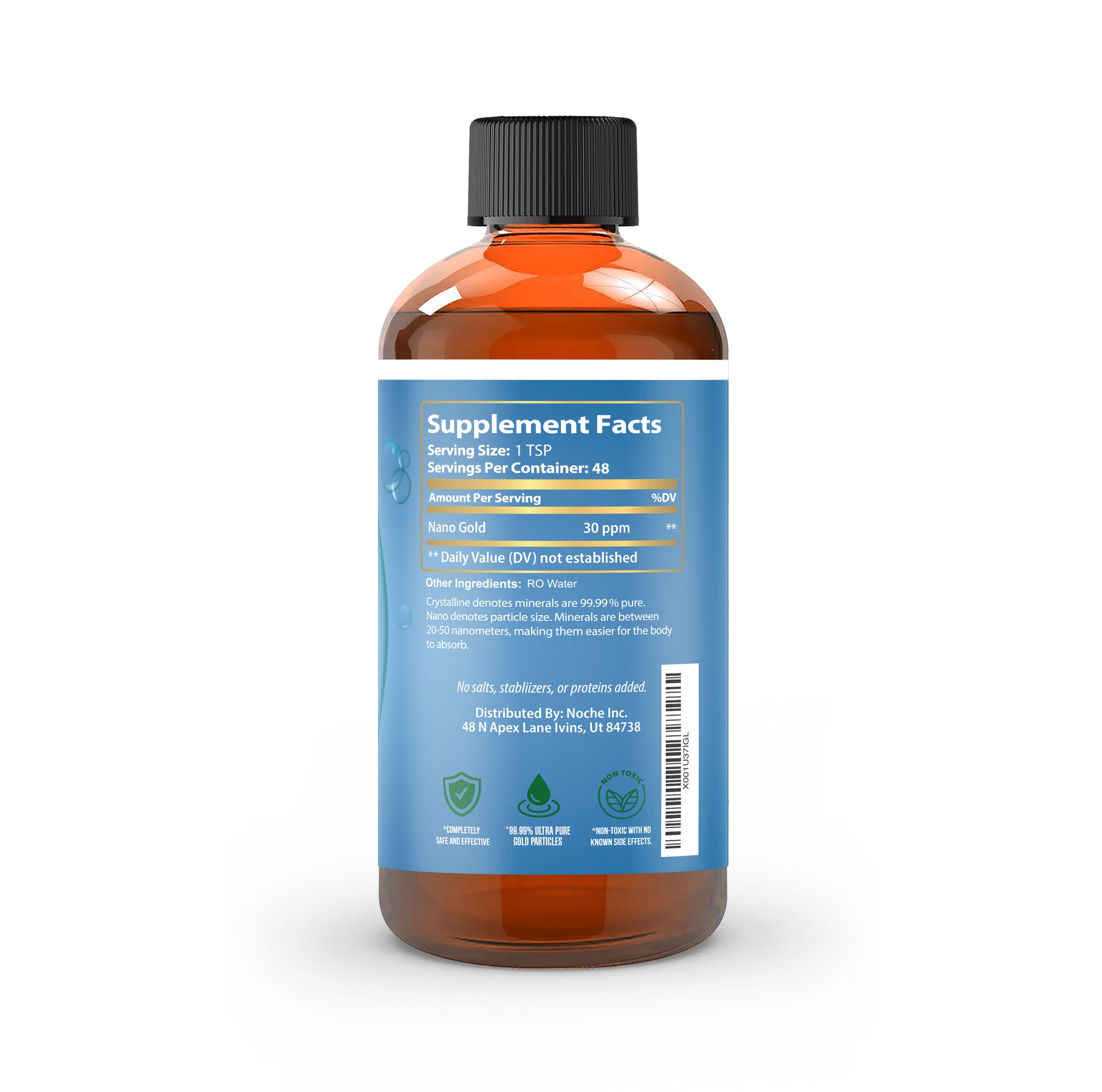 NutriNoche Colloidal Gold | 99.99% Ultra Pure Crystalline Nano Gold